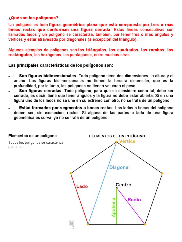 Definición y características de polígonos | PDF | Polígono | Triángulo