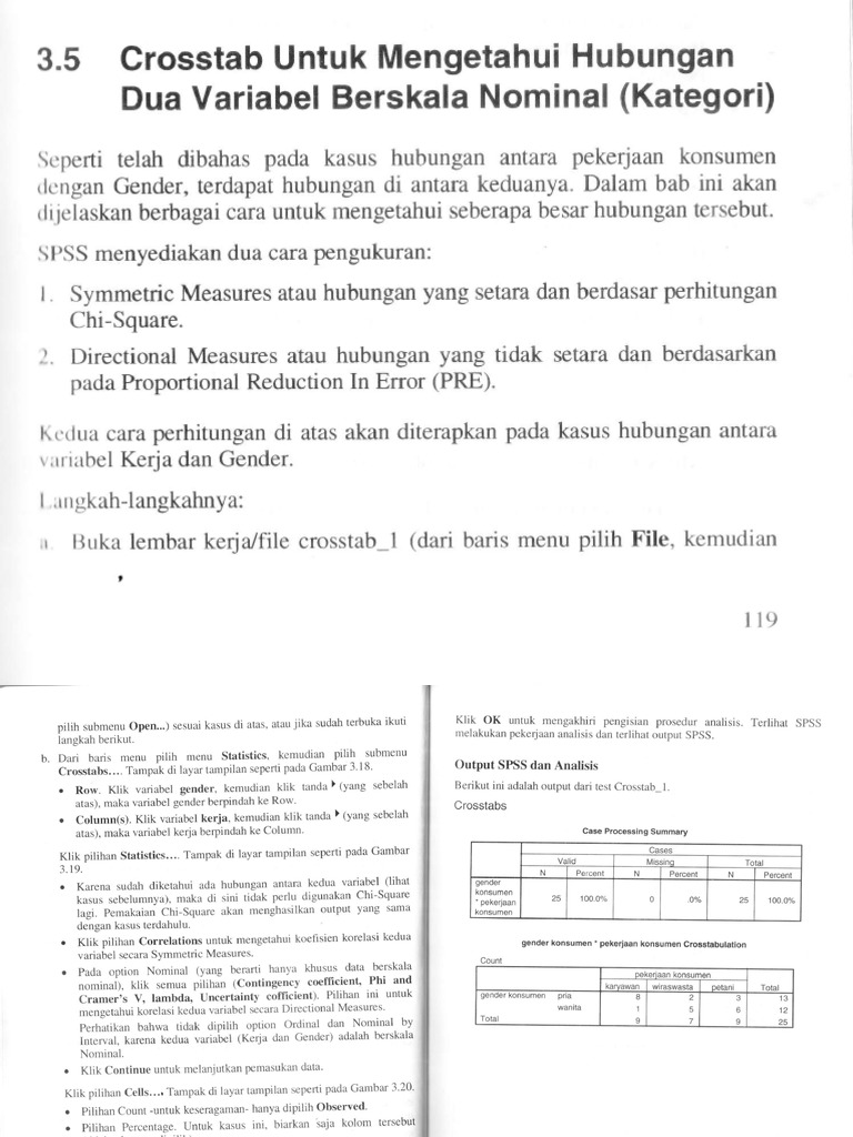 Crosstab Dua Variabel Skala Nominal | PDF