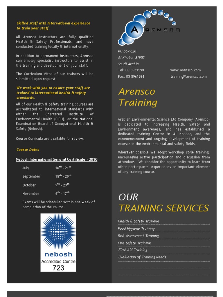 Nebosh IGC Training in Al Khobar | PDF | Occupational Safety And Health ...