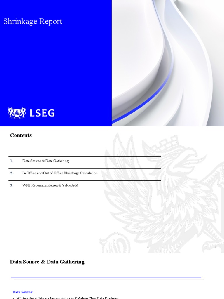 Shrinkage Analysis Report Pdf Information Science Information