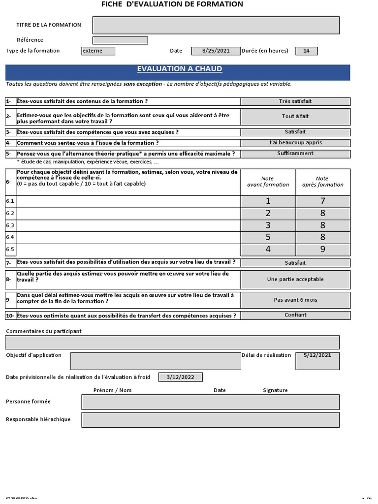 Ti Fiche D Evaluation de Formation Dtou9023 | PDF