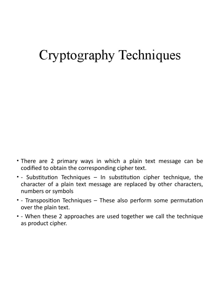 Cryptography Techniques | PDF