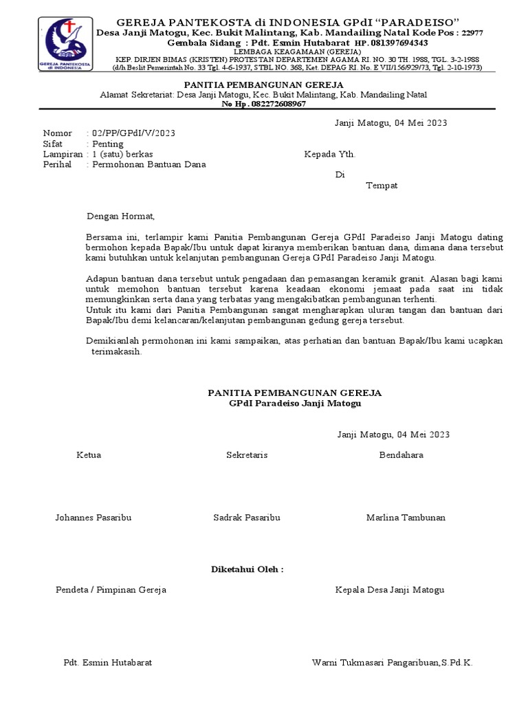 8 Surat Permohonan Panitia | PDF