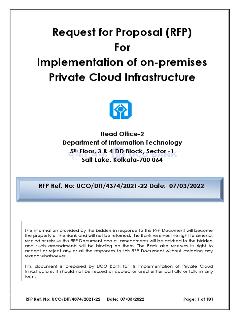 Tender RFP For Private Cloud Final D7f69e2784 | PDF