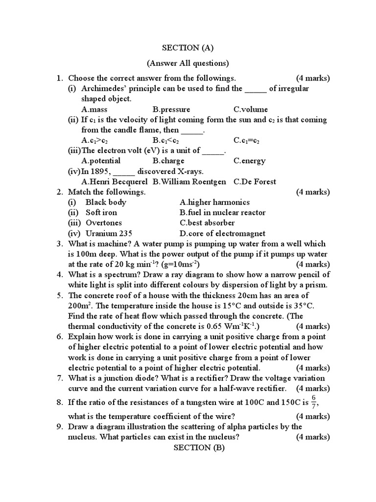 Physics G11 Que | PDF | Capacitor | Electrical Resistance And Conductance