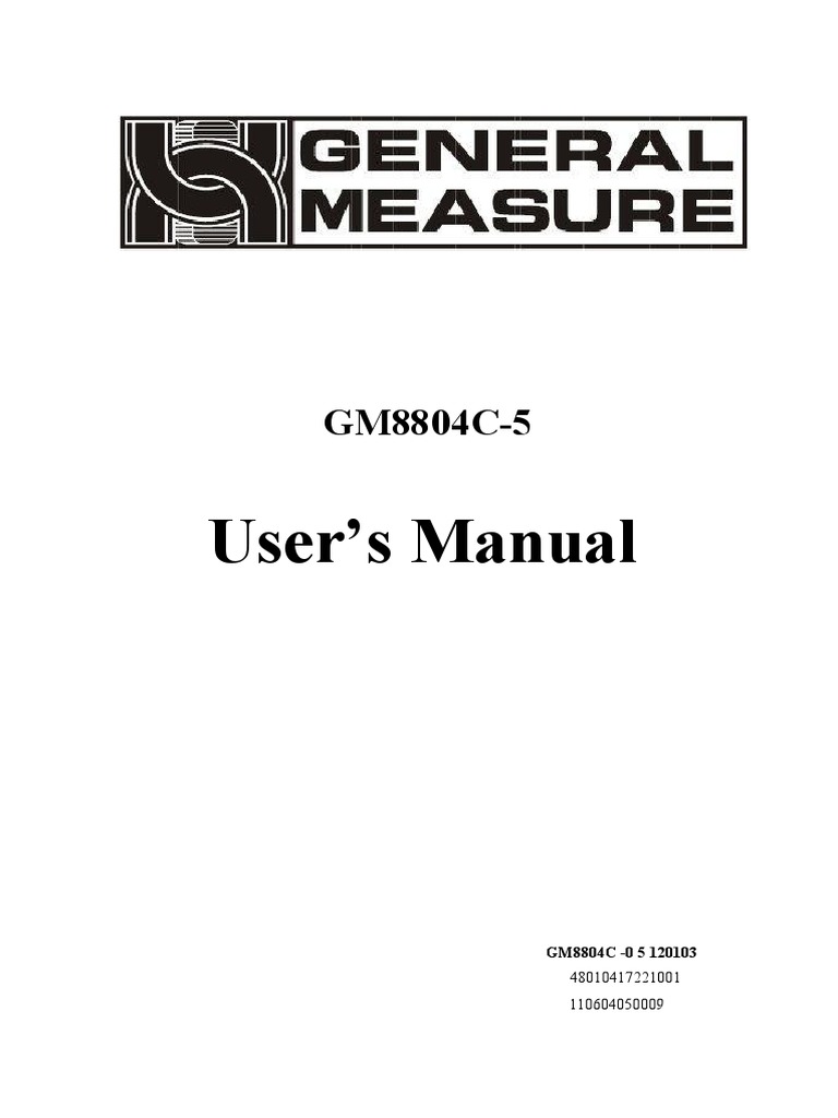 GM8804C-5 User's Manual(with Modbus) New | PDF