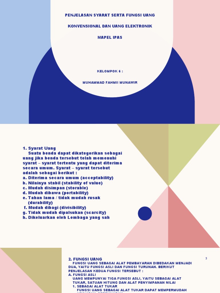 Syarat dan Fungsi Uang Konvensional | PDF | Pengelolaan Keuangan & Uang