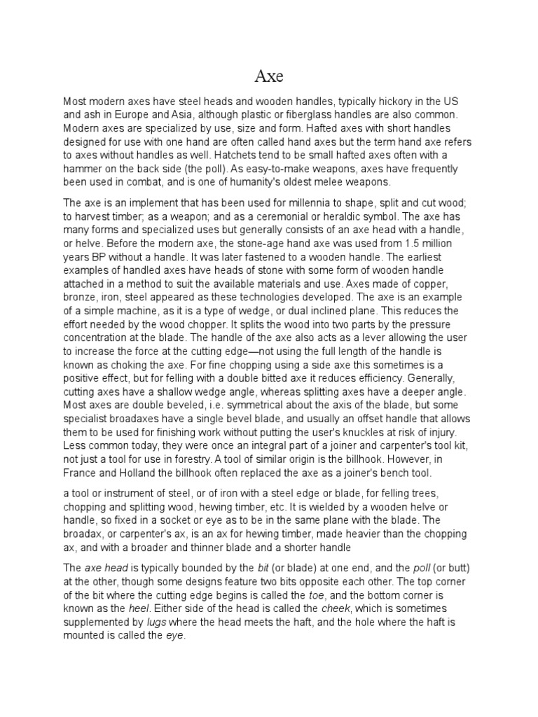 Axe | PDF | Axe | Tools