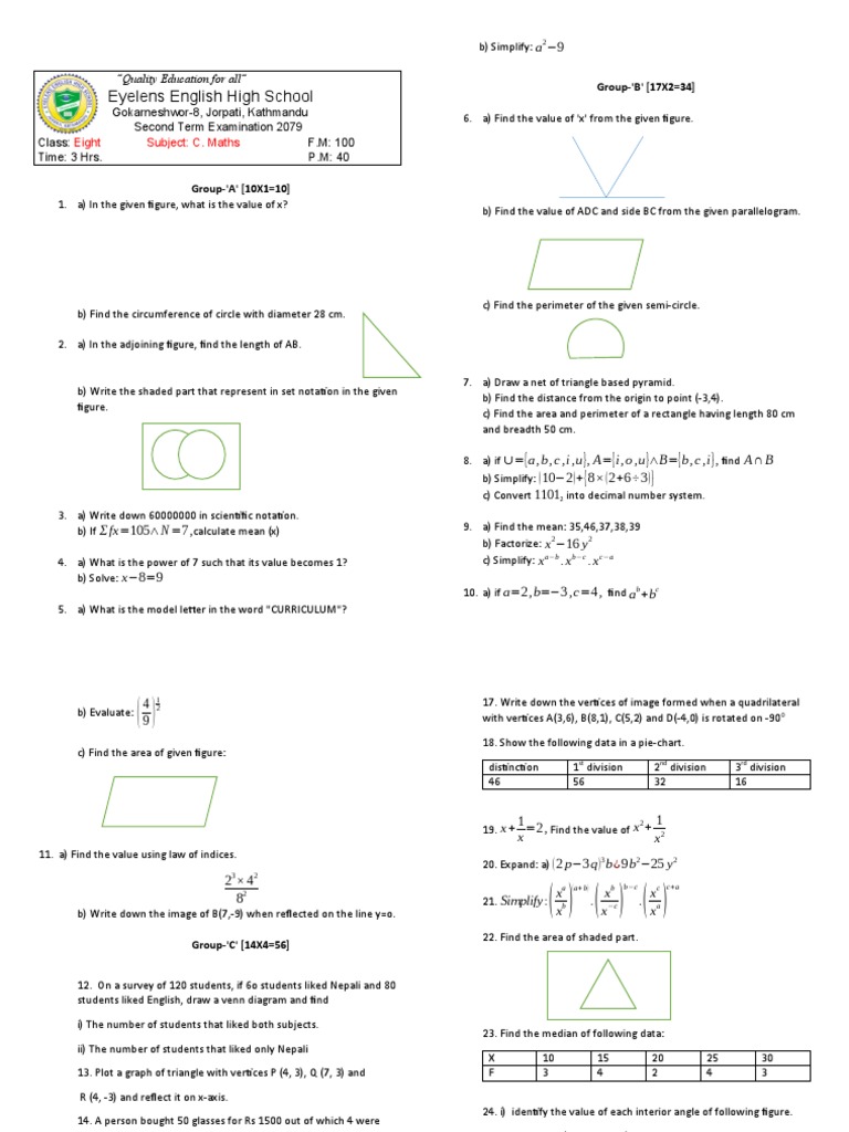 C.maths Second Term | PDF