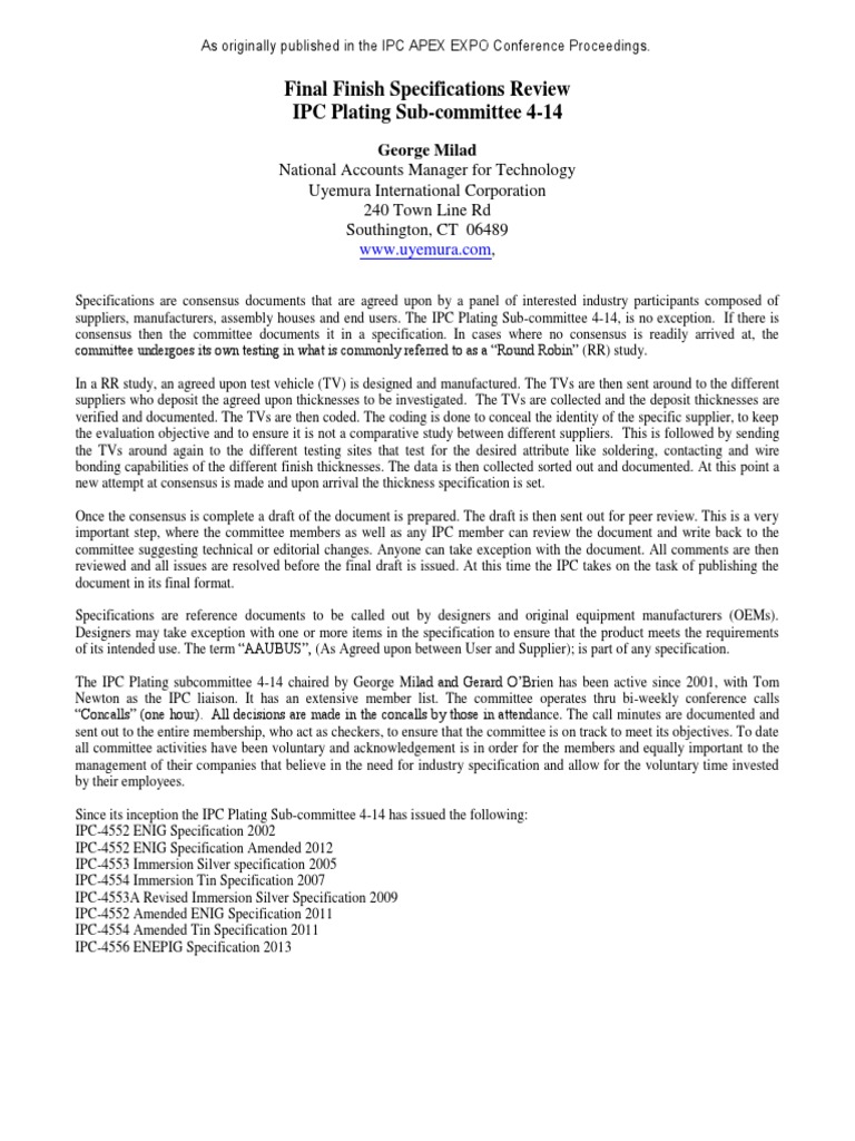 IPC Plating Specifications Overview | PDF | Standard Deviation ...