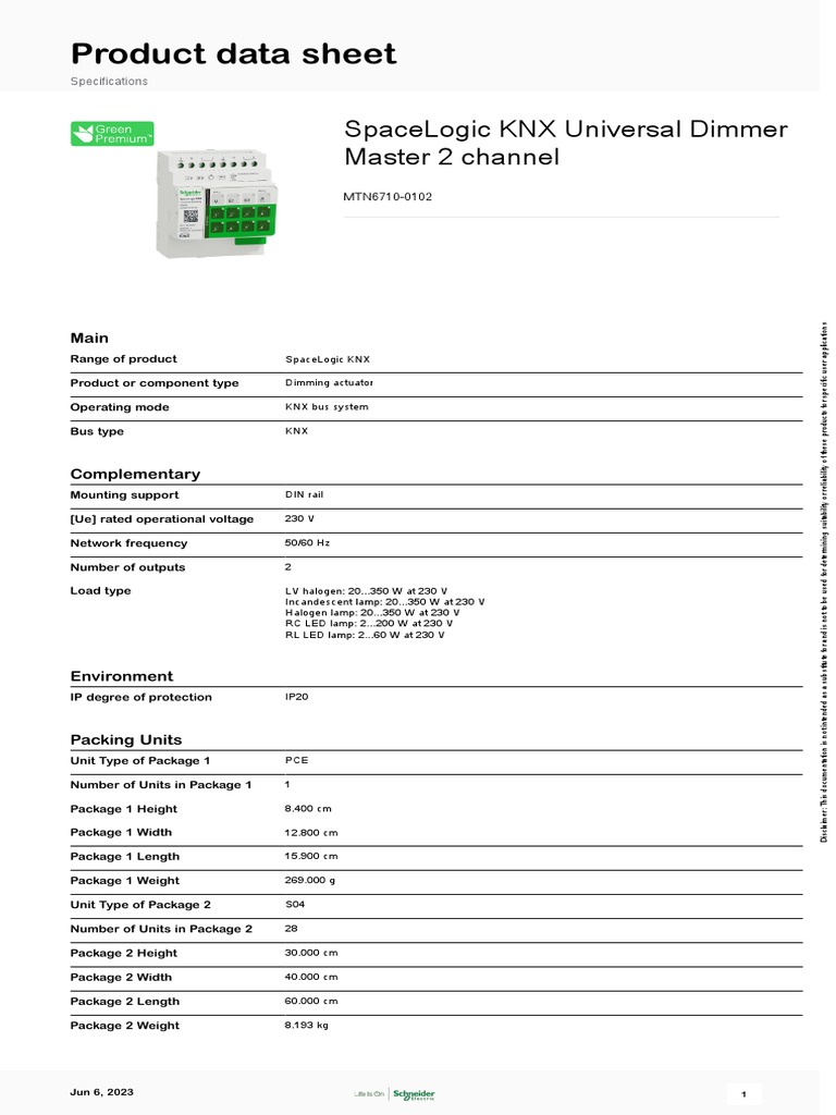 SpaceLogic KNX - MTN6710-0102 | PDF