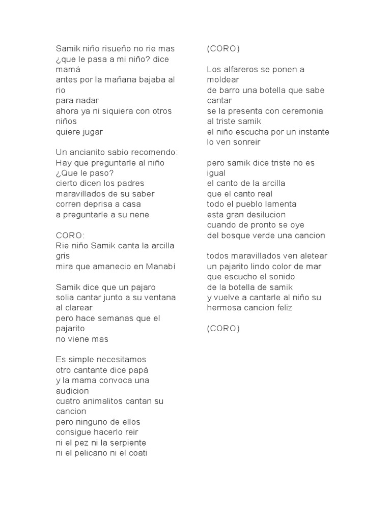 Samik Niño Risueño No Rie Mas | PDF
