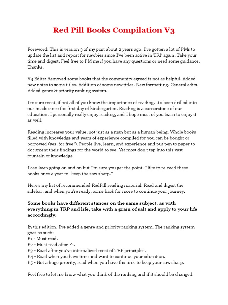 Red Pill Books Compilation V3 | PDF