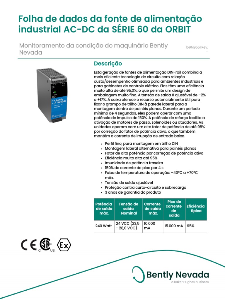 ORBIT 60 SERIES AC and DC Industrial Power Supply Datasheet-POR ...