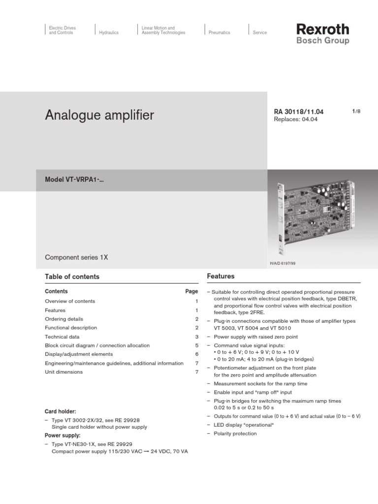 Analogue Amplifi Er: Replaces: 04.04 | PDF | Amplifier | Power Supply