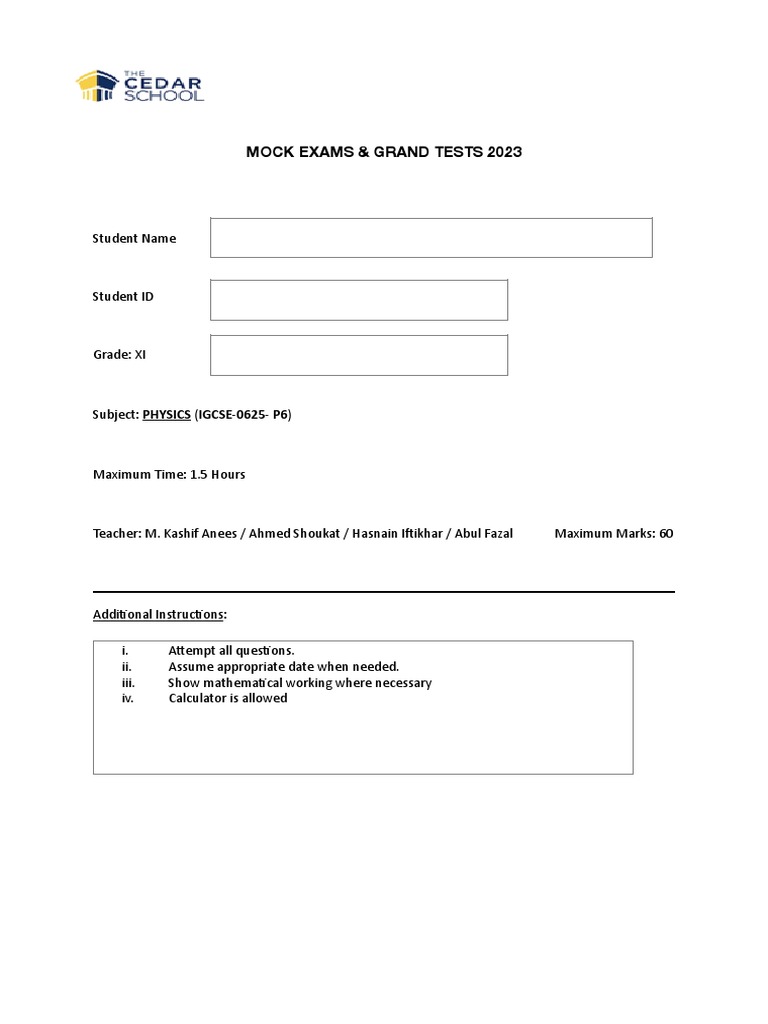 01 Physics 10 Test 5 Grand Test V 2 Pdf