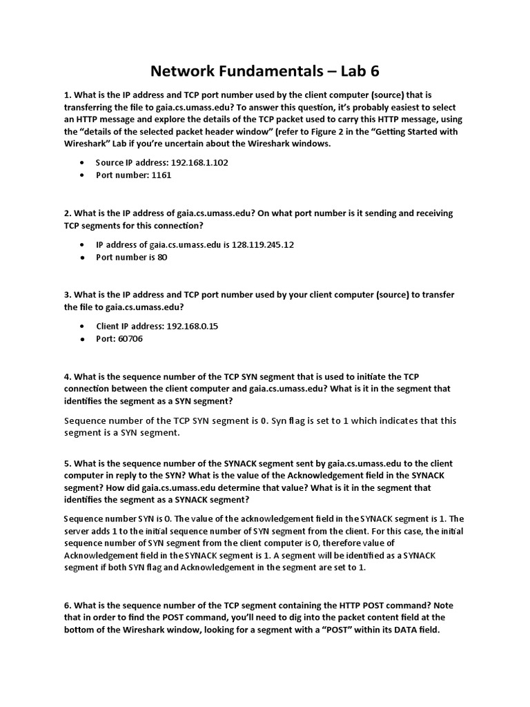 Lab6 NetFun | PDF | Transmission Control Protocol | Port (Computer Networking)