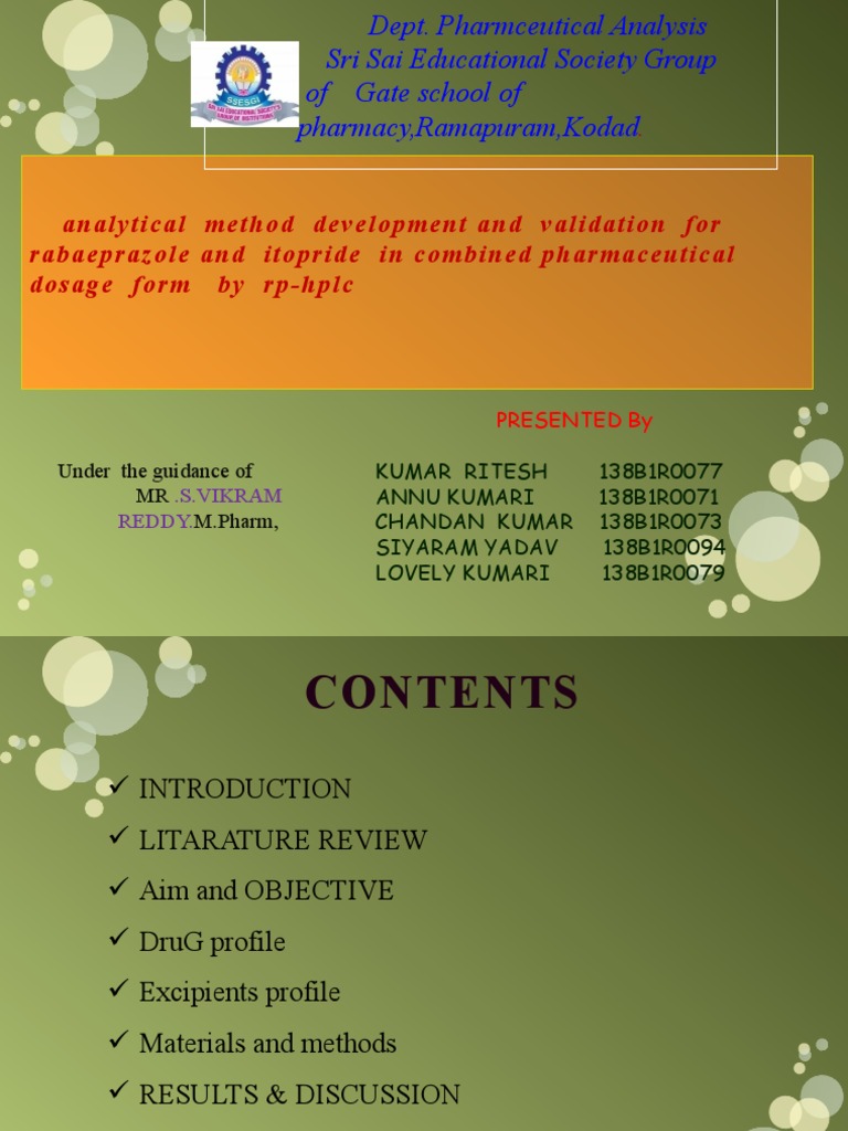 Analytical Method Development and Validation of Rabeprazole and ...