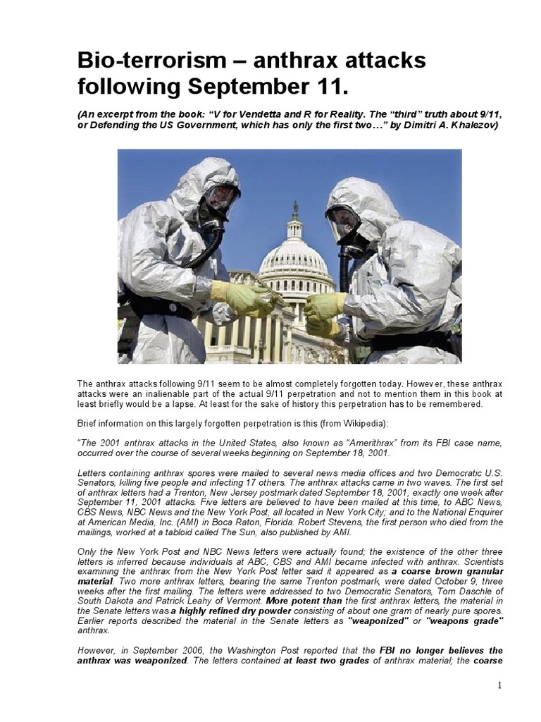 911 Anthrax Attacks Dimitri Khalezov English | PDF | Biological Warfare | Smallpox