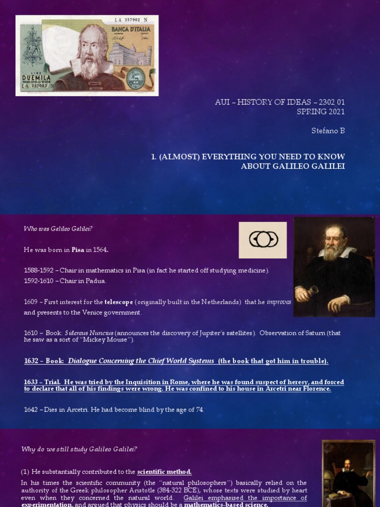 HoI 2302 01 IQMS SPRING 2021 Galilei | PDF | Galileo Galilei | Heliocentrism