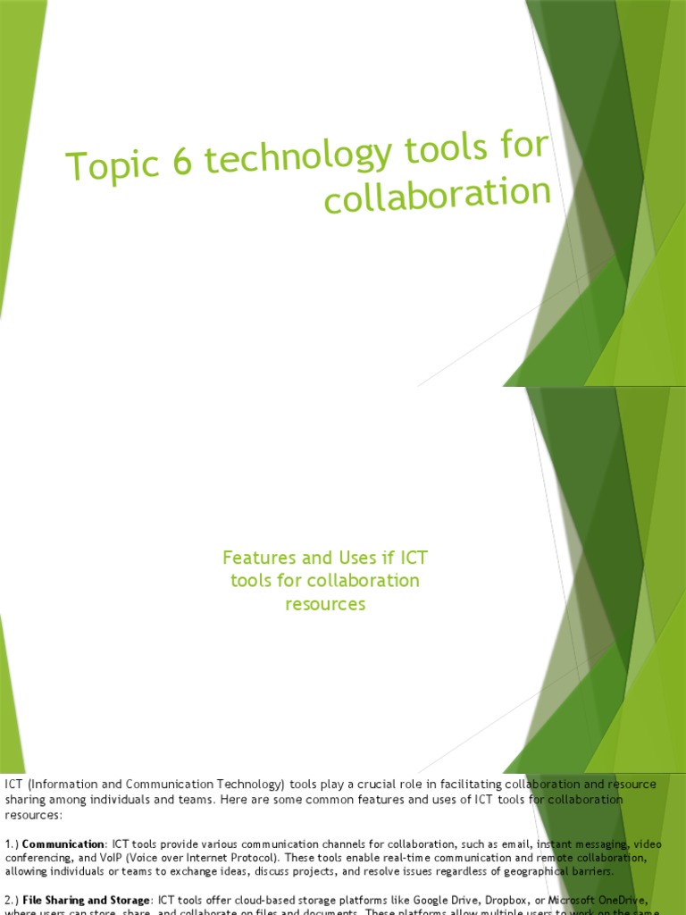 Topic 6 Technology Tools For Collaboration (T.E) | PDF | Educational Technology | Collaboration