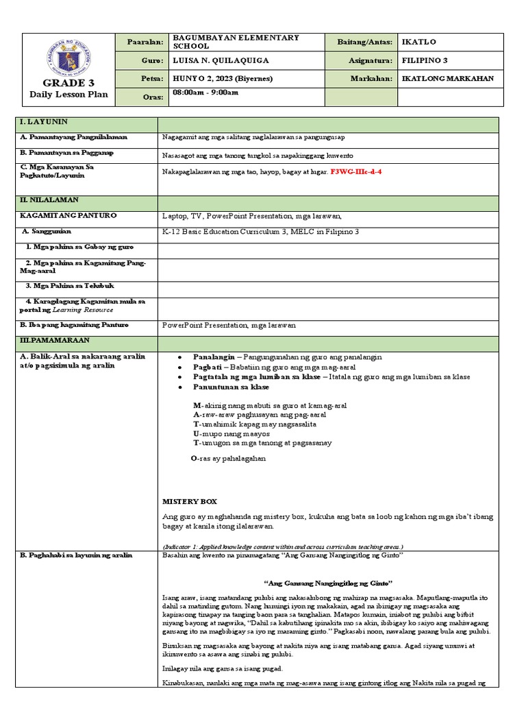 DLP Demo Filipino3 | PDF