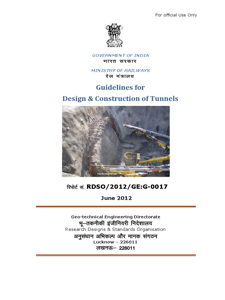 Railway Manual for Different Types of Tunnels - Design Consrtuction ...