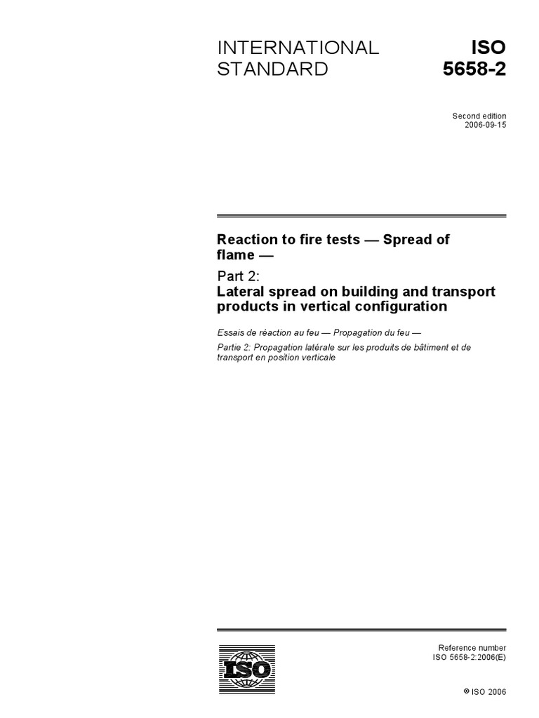 ISO5658-2 Reaction To Fire Tests Spread of Flame - Part 2 - Lateral ... ISO5658-2 Reaction To Fire Tests Spread of Flame - Part 2 - Lateral ...