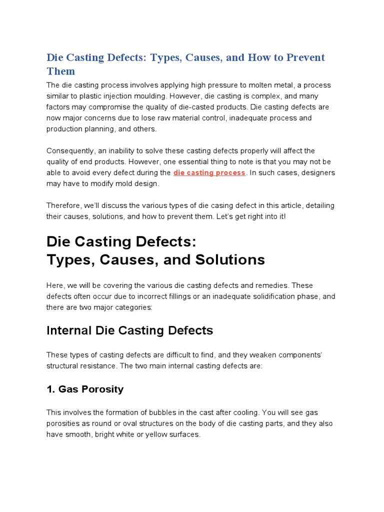 Casting Defect | PDF