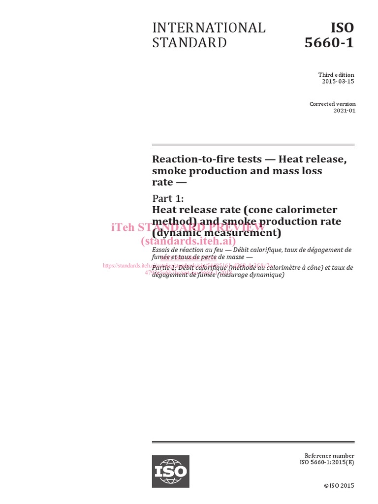 ISO5660 Reaction-To-Fire Tests - Heat Release, Smoke Production and ...