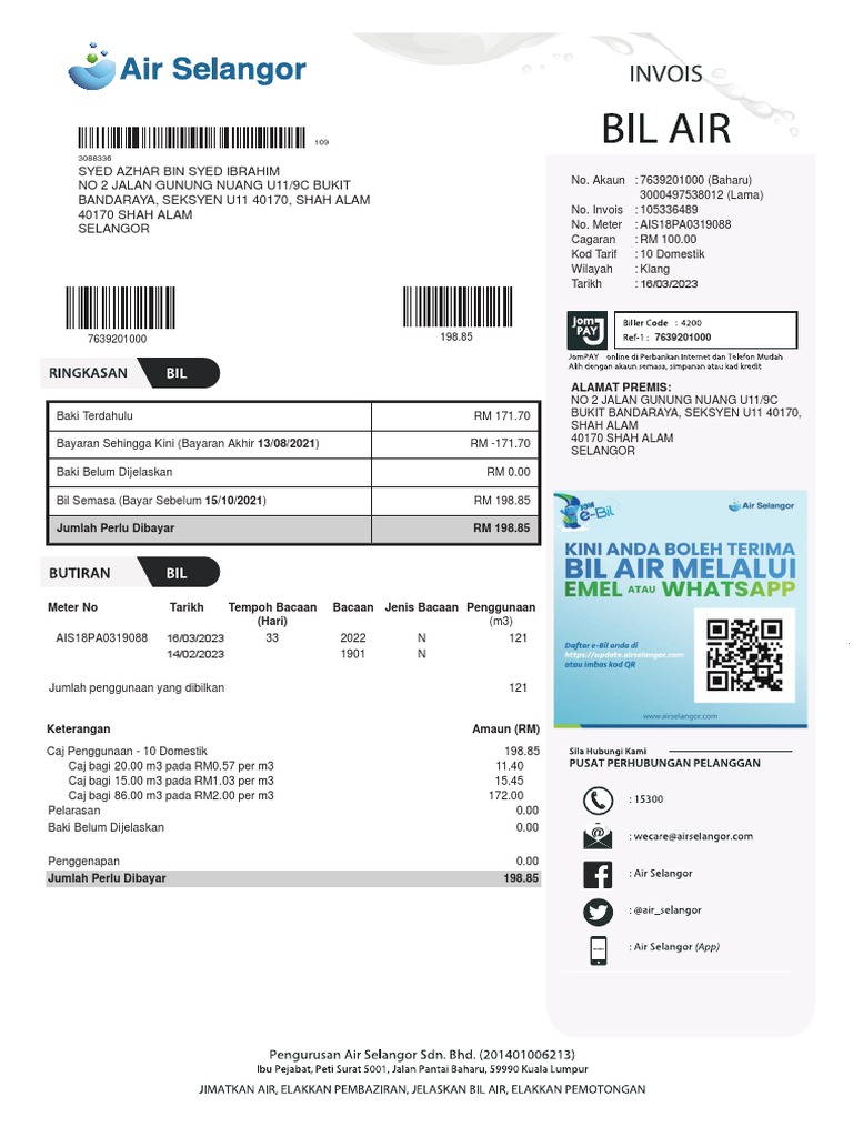 Latest Water Bill Pdf