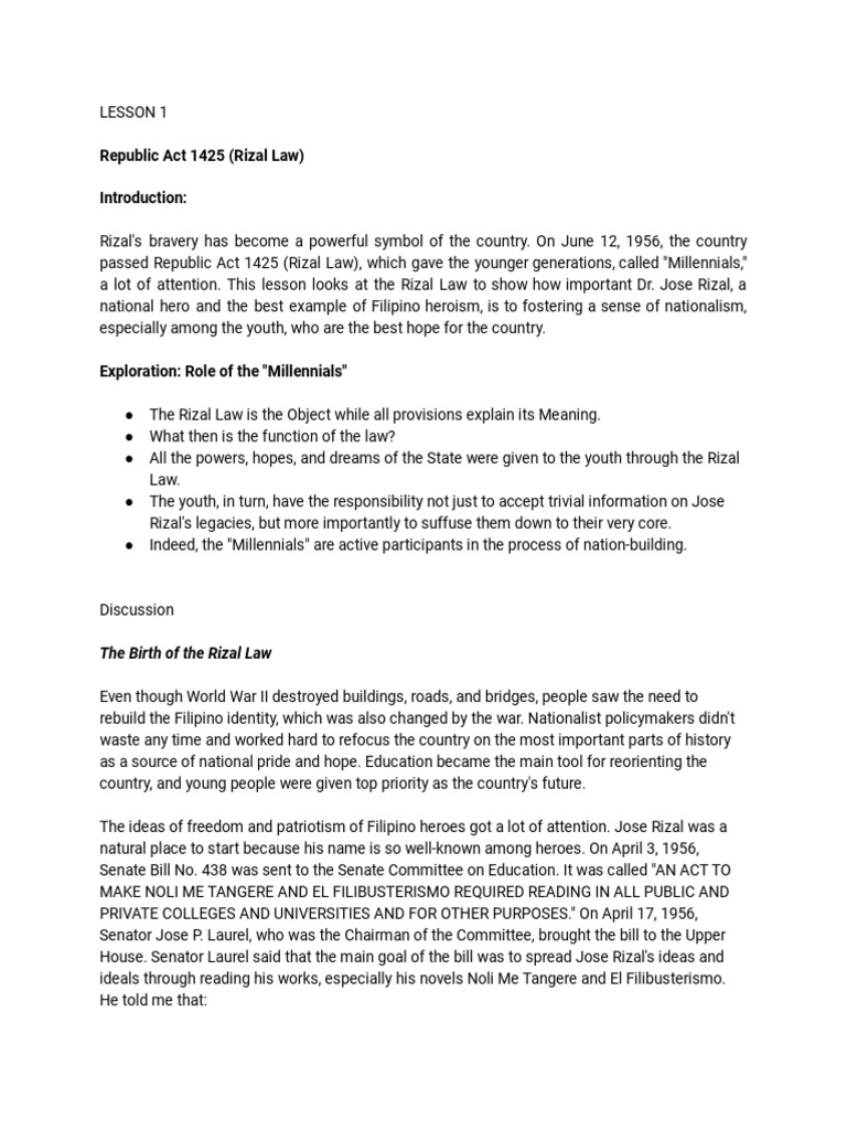 Understanding Republic Act 1425 | PDF