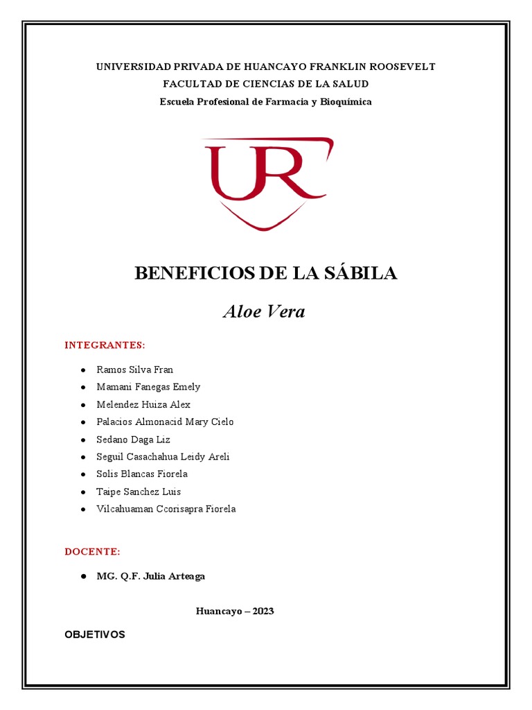 Botanica-Monografia de La Sabila | PDF