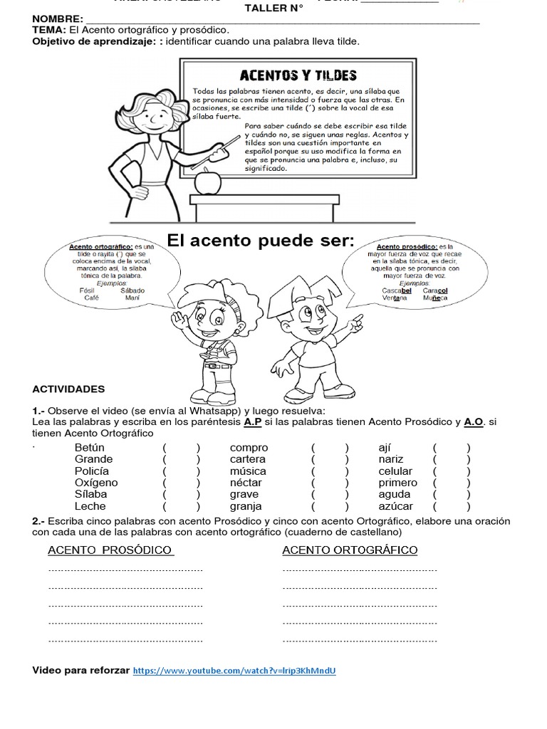 1 - Taller-Lengua Castellana - 5°-Acento 9 de Junio 2023 | PDF ...