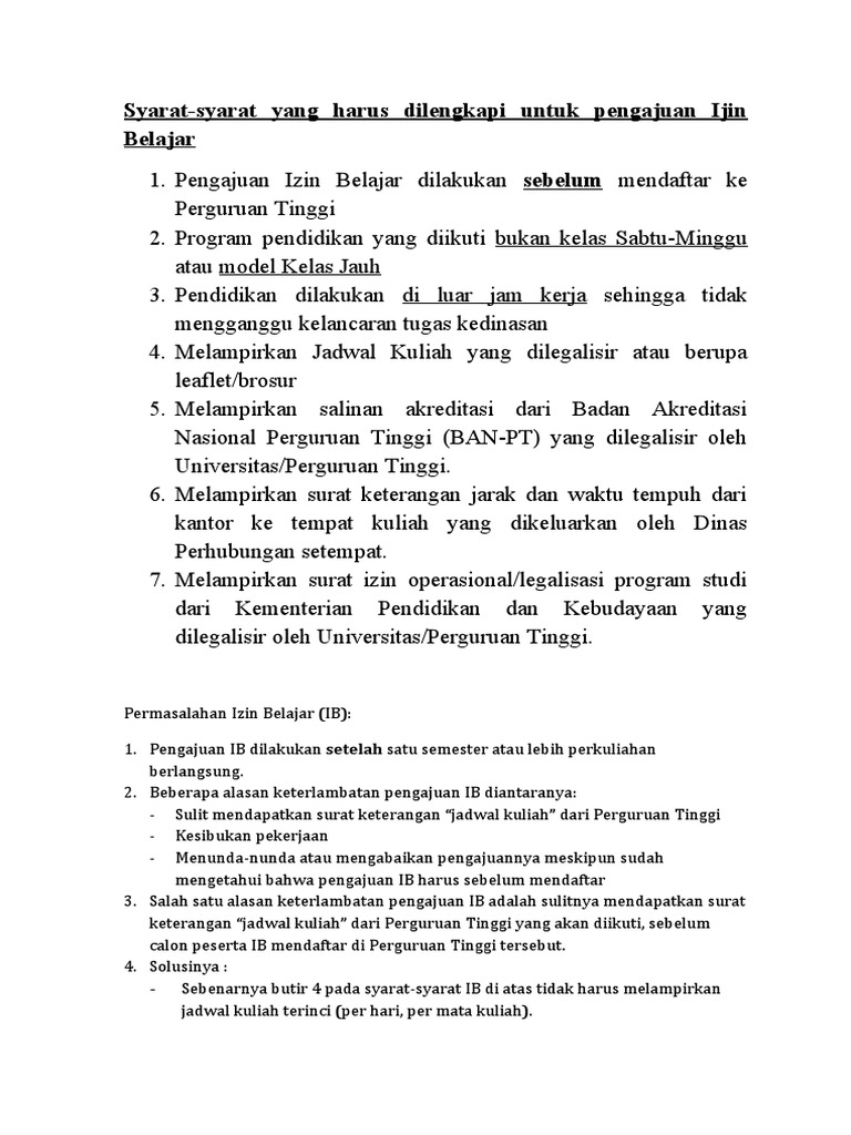 Blanko Surat Pernyataan Izin Belajar | PDF | Karier & Perkembangan