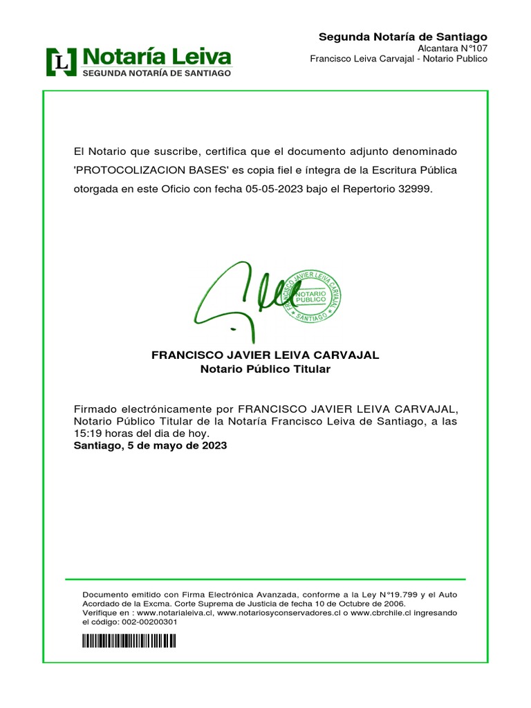 Segunda Notaría de Santiago | PDF