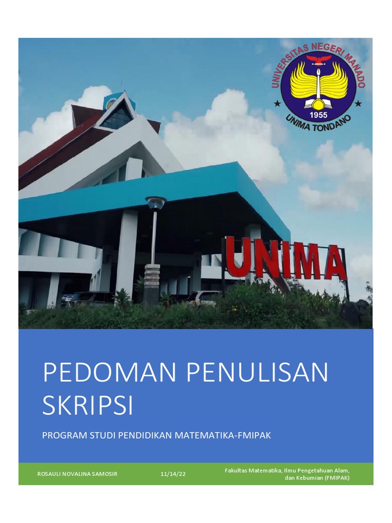 Pedoman Penulisan Skripsi Matematika Unima 2022 | PDF
