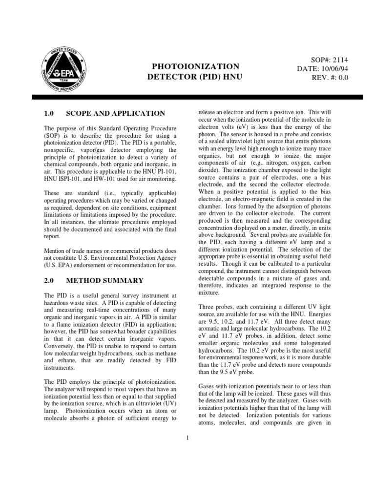 Epa Pid Sop Wmsr2114 | PDF | Benzene | Calibration