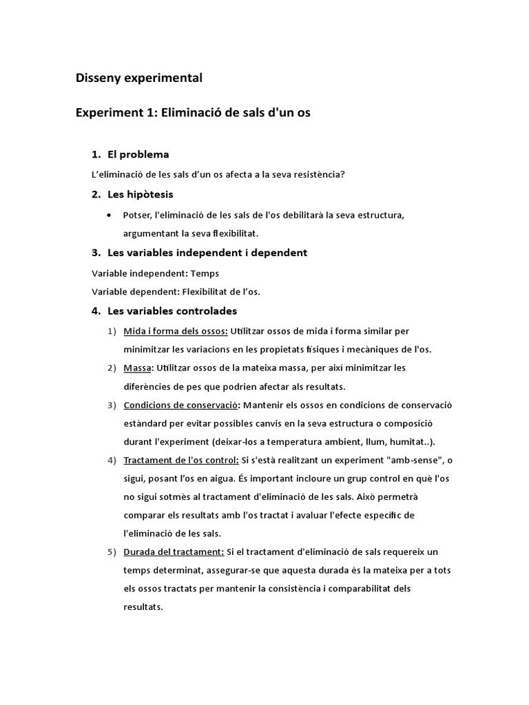 Disseny Experimental 1 | PDF