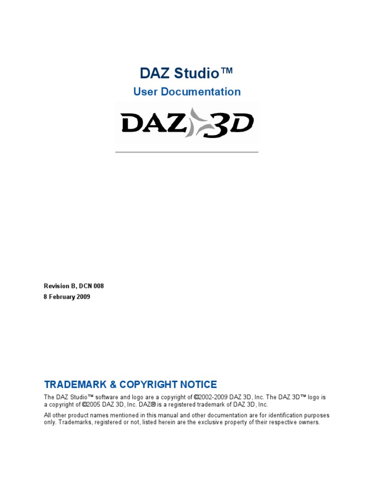 DAZ Studio Manuel | PDF | Tab (Gui) | Rendering (Computer Graphics)