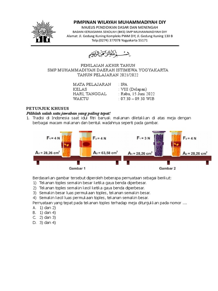 Naskah Soal PAT IPA Kelas 8 2022 | PDF