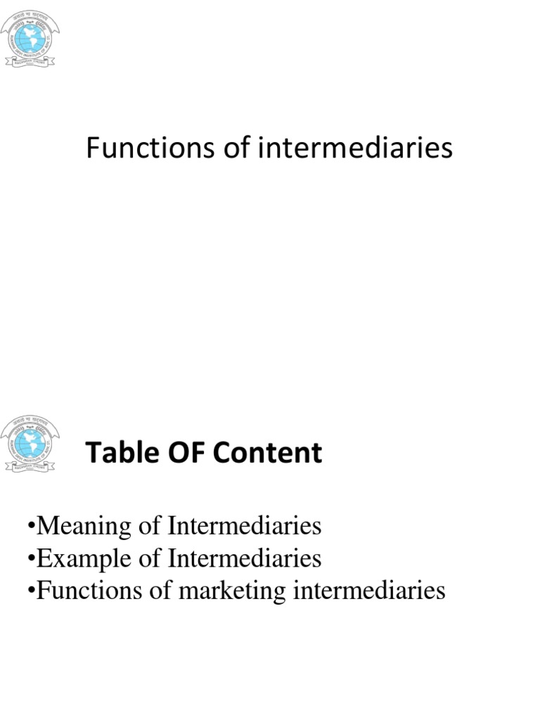 Functions of Intermediaries | Download Free PDF | Marketing | Private Sector