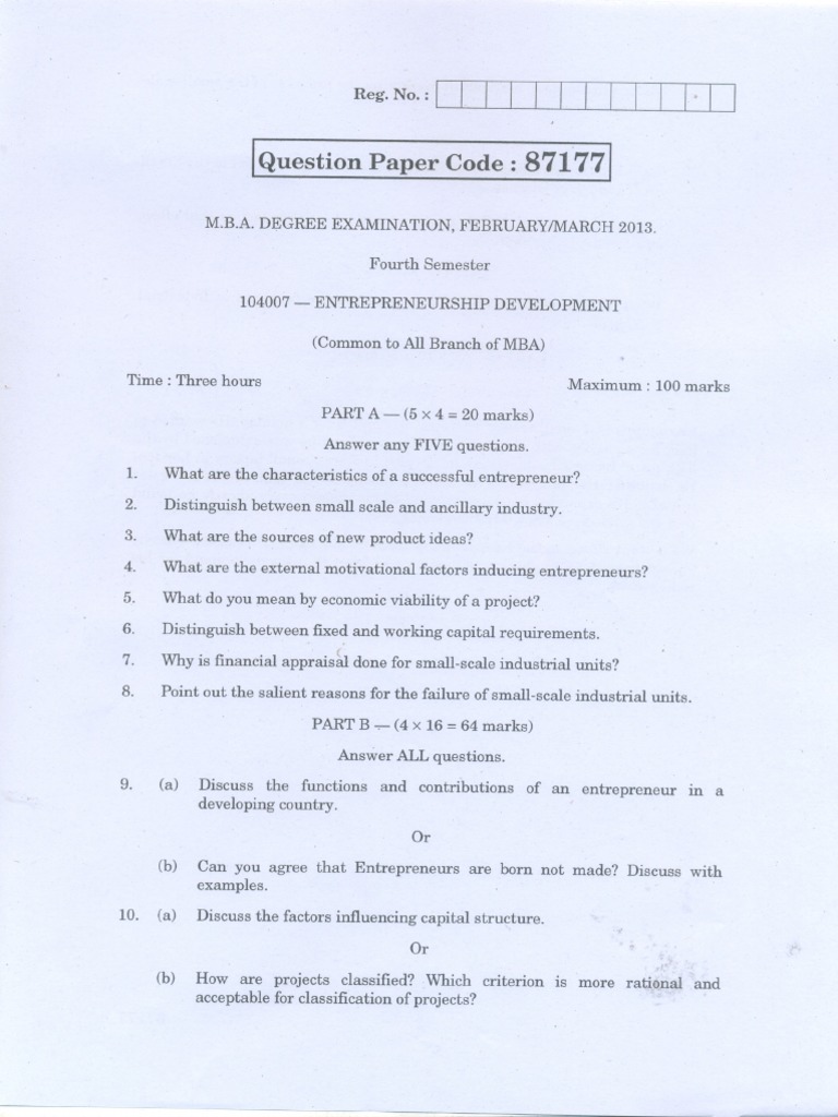 Entrepreunirial Questions | PDF