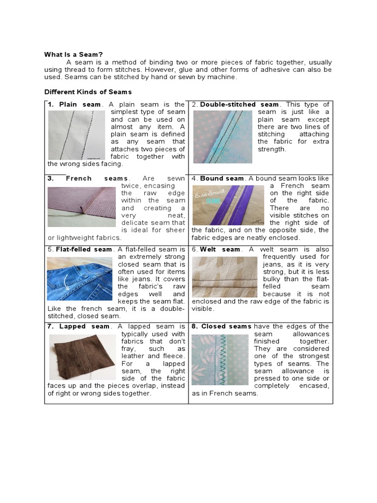 kinds of seam | PDF