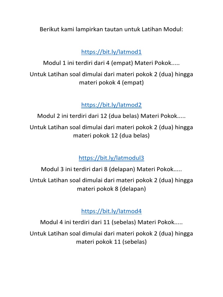Latihan Modul 1 - 6 | PDF