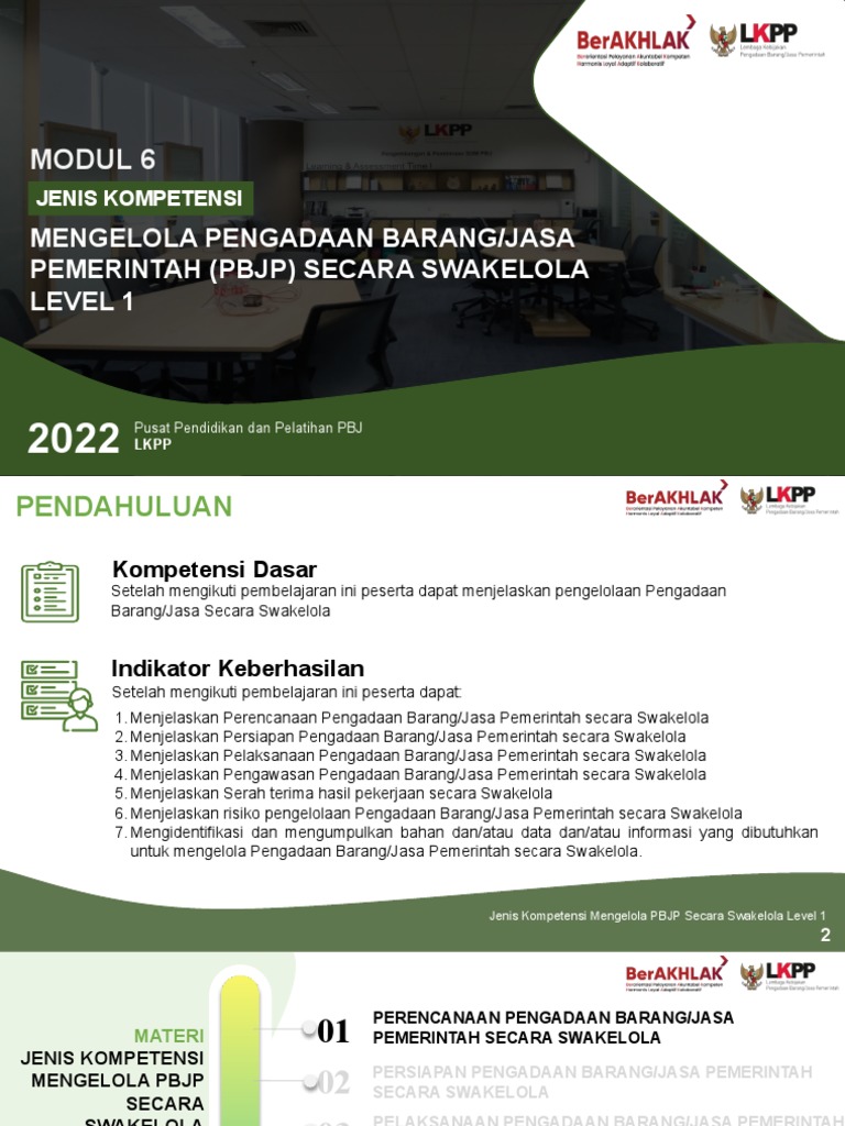 Slide Recall Modul 6 Mengelola PBJP Melalui Swakelola Level 1 | PDF