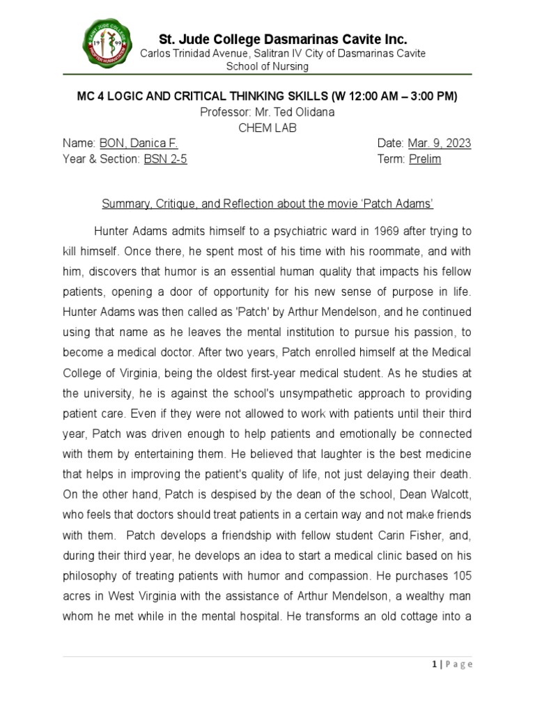 Patch Adams | PDF | Health Care