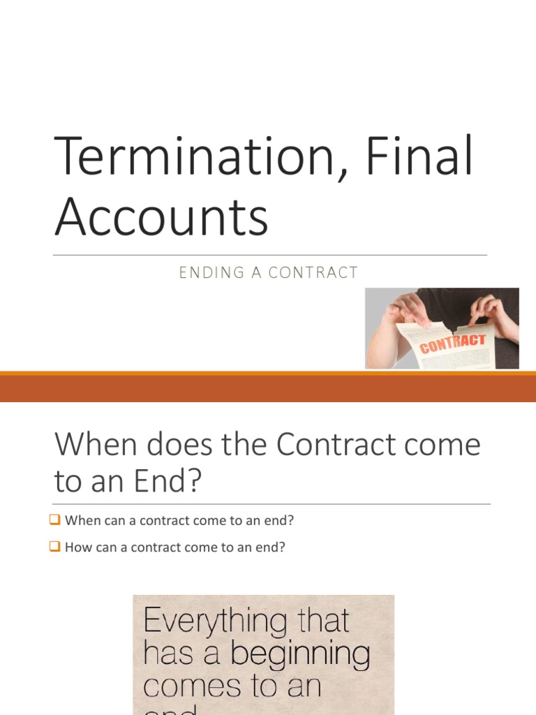 Final Accounts and Contract Termination 1_2021 | PDF | Breach Of ...