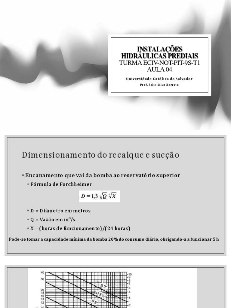 Dimensionamento de Bombas e Tubulações Prediais | PDF