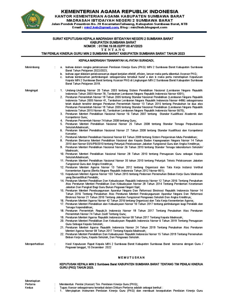 3a. SK TIM PKG + JDW MTs Al Fatah | PDF